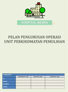 Pelan Pengurusan Operasi | HEALTHCARE SERVICE DELIVERY