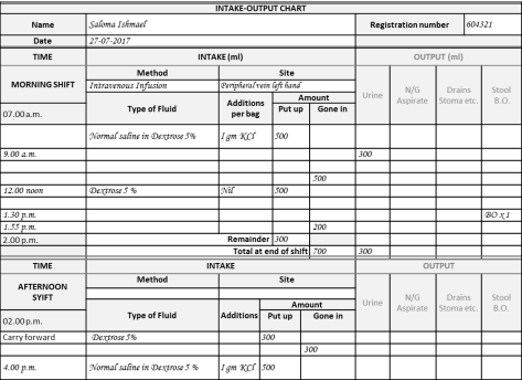 The Intake-Output Chart | HEALTHCARE SERVICE DELIVERY
